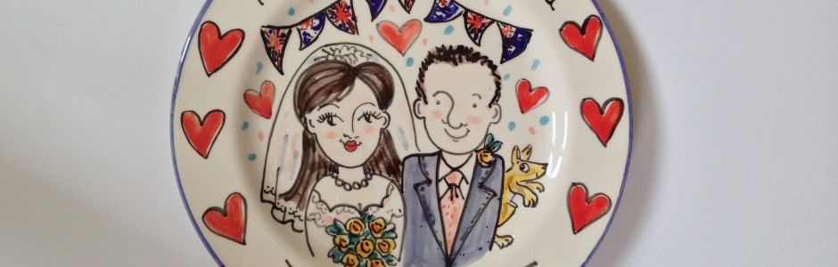 Weddings & Anniversary Plates - Kate Glanville Hand Painted Tiles, Tile ...